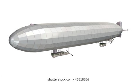 Vektor Stok Legendary Huge Zeppelin Airship Filled Hydrogen (Tanpa ...