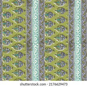 Ajrakh Patternajrakh Border Block Print Batik Stock Illustration ...