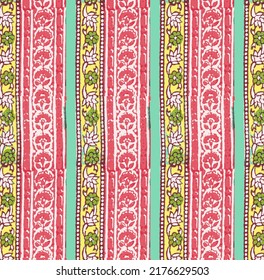 Ajrakh Patternajrakh Border Block Print Batik Stock Illustration ...