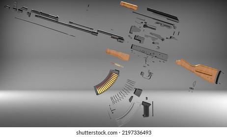 Ak 47 Hd Exploded 3d View Stock Illustration 2197336493 | Shutterstock