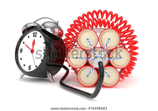 Alarm Clock Dynamite Dangerous Weapon Black Stock Illustration ...