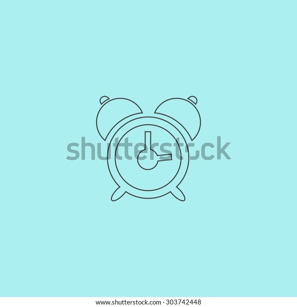 Alarm Clock Outline Simple Flat Icon Stock Illustration 303742448 ...
