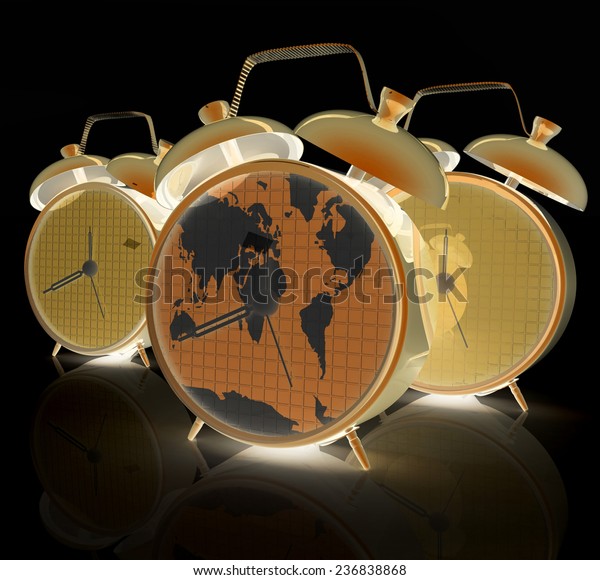 Alarm Clock World Map Alarm Clocks Stock Illustration 236838868 ...