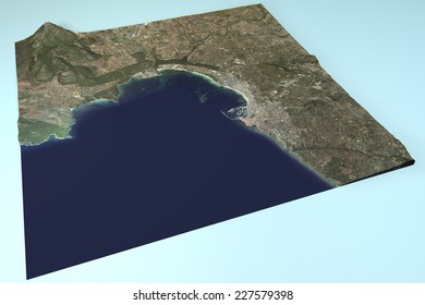 Alghero Satellite View Map Sardinia Italy Stock Illustration 227579398