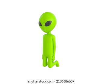 Alien Character Kneeling 3d Rendering Stock Illustration 2186686607 ...