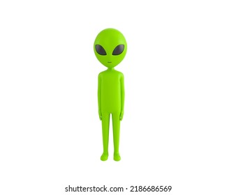Alien Character Standing Looking Front 3d Stock Illustration 2186686569 ...