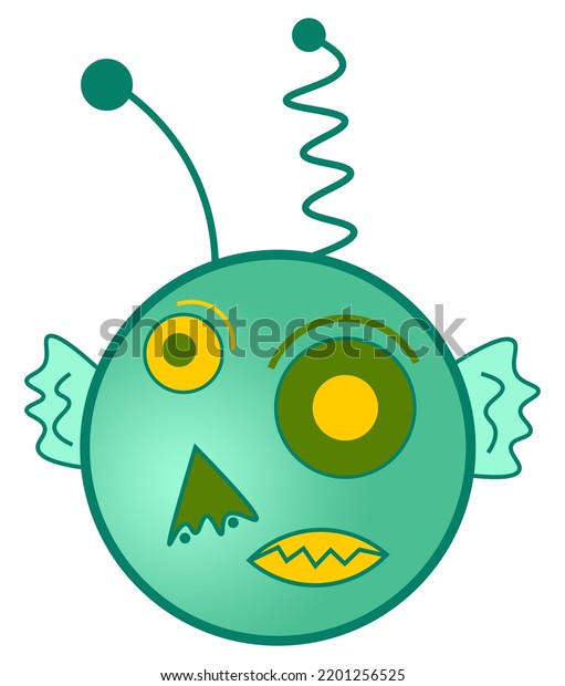 Alien Face Clip Art Over White Stock Illustration 2201256525 | Shutterstock