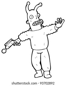 Alien Invader Cartoon Raster Version Stock Illustration 93702892 ...