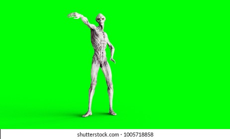 Alien Isolate On Green Screen Ufo Stock Illustration 1005718858 ...