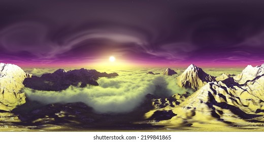 Alien Landscape Hdri Equidistant Projection Spherical Stock ...
