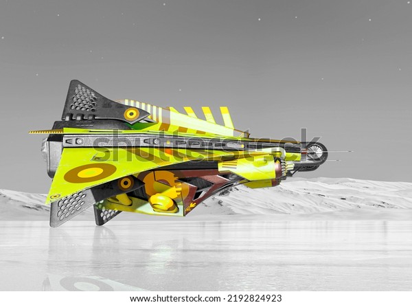Alien Space Ship Landed On Ice Stock Illustration 2192824923 | Shutterstock