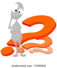Alien Standing Front Question Mark Thinking Stock Illustration 71900905 ...