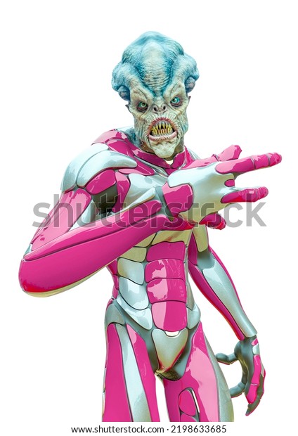 Alien Warrior Calling You 3d Illustration Stock Illustration 2198633685 ...