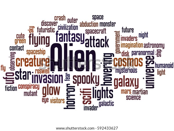 Alien Word Cloud Concept On White Stock Illustration 592433627 ...
