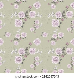 All Over Flower Pattern Digital Print Stock Illustration 2142037343 ...