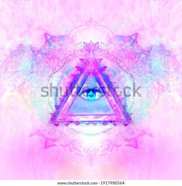 All Seeing Eye Inside Triangle Pyramid Stock Illustration 1917980564