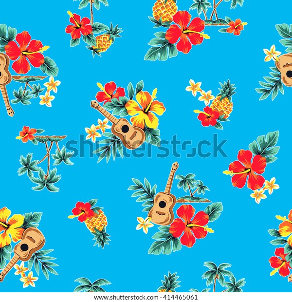 Aloha Shirt Pattern Stock Illustration 414465061