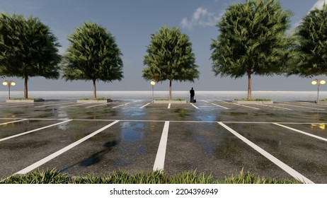 Alone Empty Space Liminal Space 3d Stock Illustration 2204396949 ...