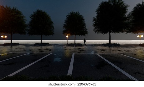Alone Empty Space Liminal Space 3d Stock Illustration 2204396961 ...