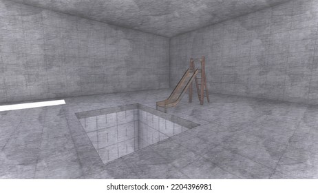 Alone Empty Space Liminal Space 3d Stock Illustration 2204396981 ...