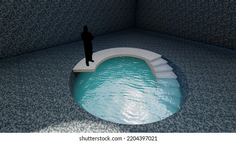 Alone Empty Space Liminal Space 3d Stock Illustration 2204397021 ...