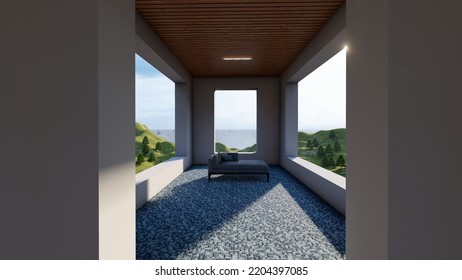 Alone Empty Space Liminal Space 3d Stock Illustration 2204397085 ...
