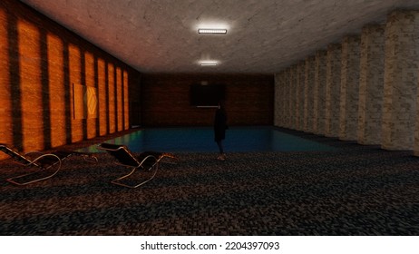 Alone Empty Space Liminal Space 3d Stock Illustration 2204397093 ...