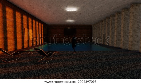 Alone Empty Space Liminal Space 3d Stock Illustration 2204397093 ...