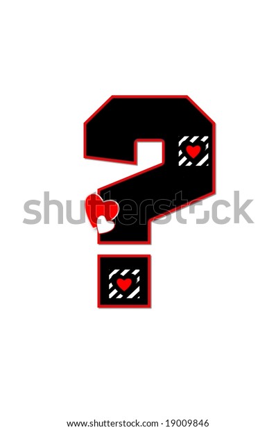 Alpha Question Mark Decorated Hearts White Stock Illustration 19009846 ...