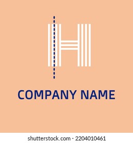 Alphabet H Logo Design Combination Blue Stock Illustration 2204010461 ...