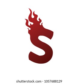 Alphabet Initial Fire Theme Logo Illustration Stock Illustration ...