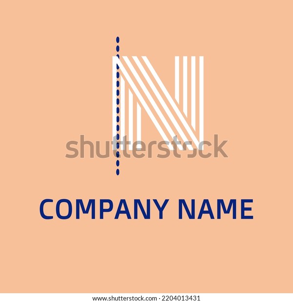 Alphabet N Logo Design Combination Blue Stock Illustration 2204013431 ...