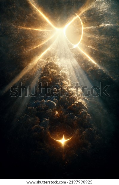 Amazing Digital Drawing Sun Eclipse Stock Illustration 2197990925 ...