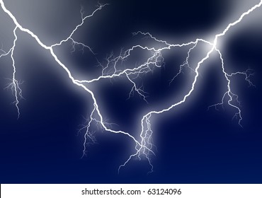 Set Lightnings Thunderstorm Lightnings Magic Bright Stock Vector ...