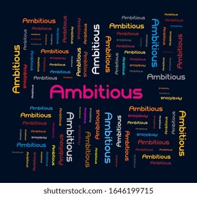 Ambitious Word Cloud Text On Black Stock Illustration 1646199715 ...