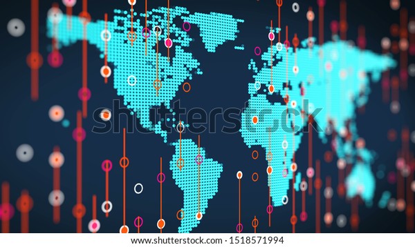 America Digital Schematic Blue Map View Stock Illustration 1518571994 ...