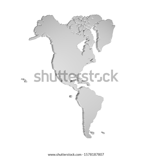American Continent Map 3d Effect Stock Illustration 1578187807