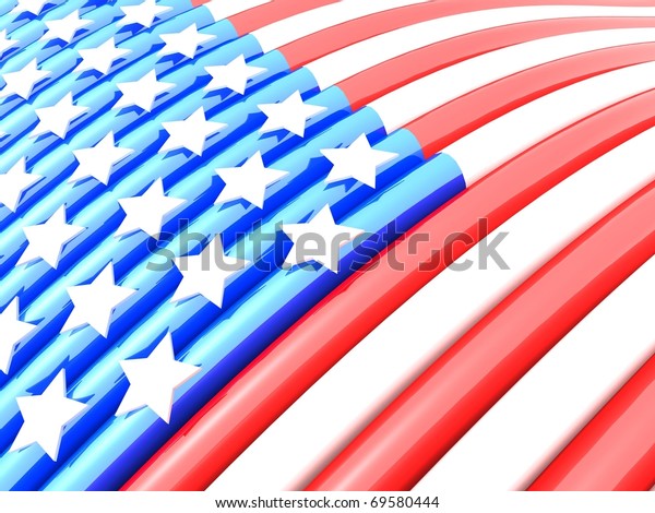 American Flag 3d Computer Modeling Stock Illustration 69580444 ...