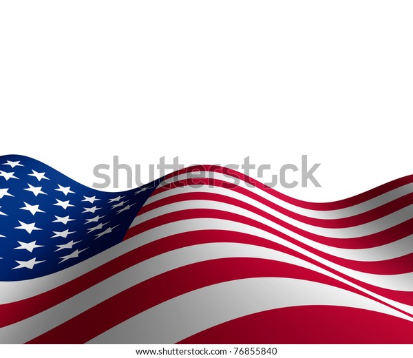 American Flag Horizontal Perspective Motion Curving Stock Illustration ...