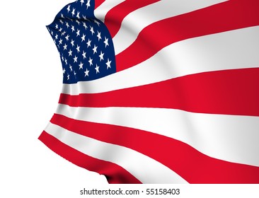 American Flag Render 스톡 일러스트 55158403 | Shutterstock