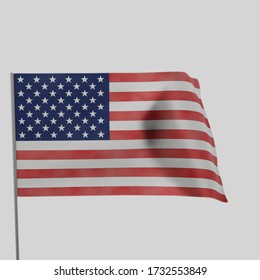 American Flag Wind 3d Render Stock Illustration 1732553849
