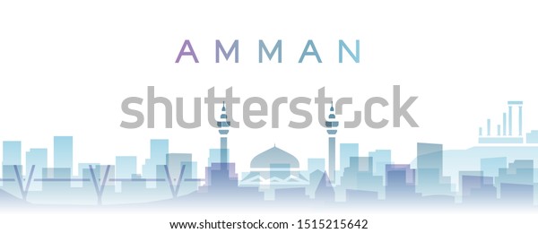 Amman Transparent Layers Gradient Landmarks Skyline 库存插图 1515215642 ...