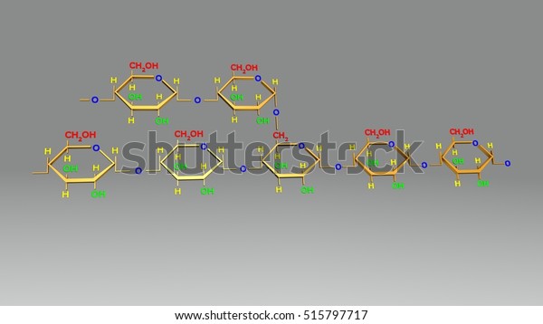 Amylopectin Structure 3d Illustration Stock Illustration 515797717