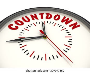 Analog Clock Words Countdown Isolated Stock Illustration 309997352 ...