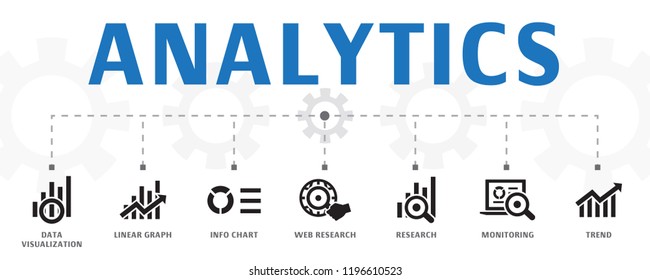 Analytics Concept Template Horizontal Banner Contains Stock ...