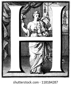 Ancient Drop Cap Stock Illustration 118184287