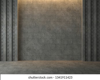 Ancient Empty Wall 3d Render Room Stock Illustration 1341911423 ...