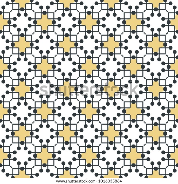 Ancient Geometric Pattern Repeat Fabric Print Stock Illustration ...