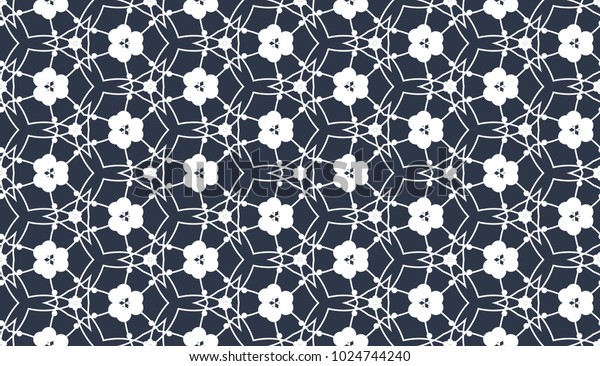 Ancient Geometric Pattern Repeat Fabric Print Stock Illustration ...