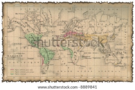 Ancient Map World Stock Illustration 8889841 - Shutterstock